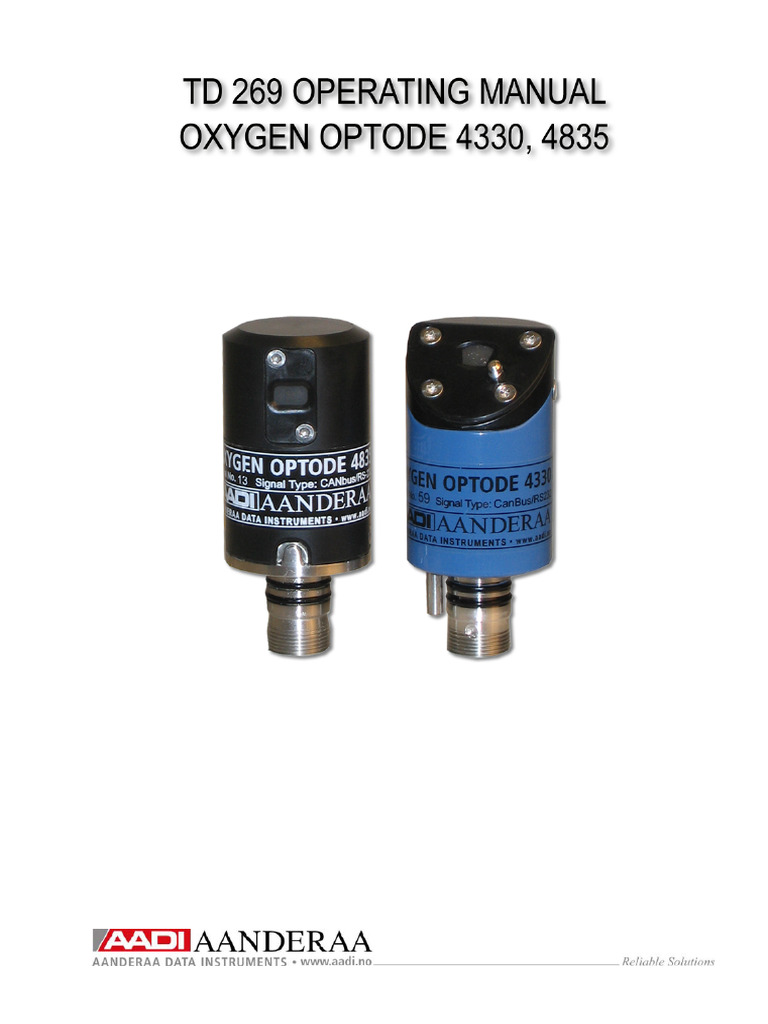 Aanderaa TD269 OperatingManual Oxygenoptode 4330 4835 RevFeb2009 | PDF ...