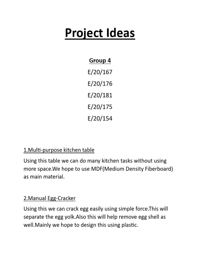 Group 4 Project Concepts | PDF