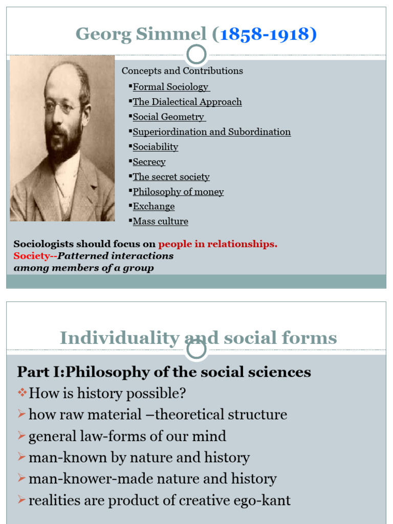 George Simmel | PDF | Sociology | Society