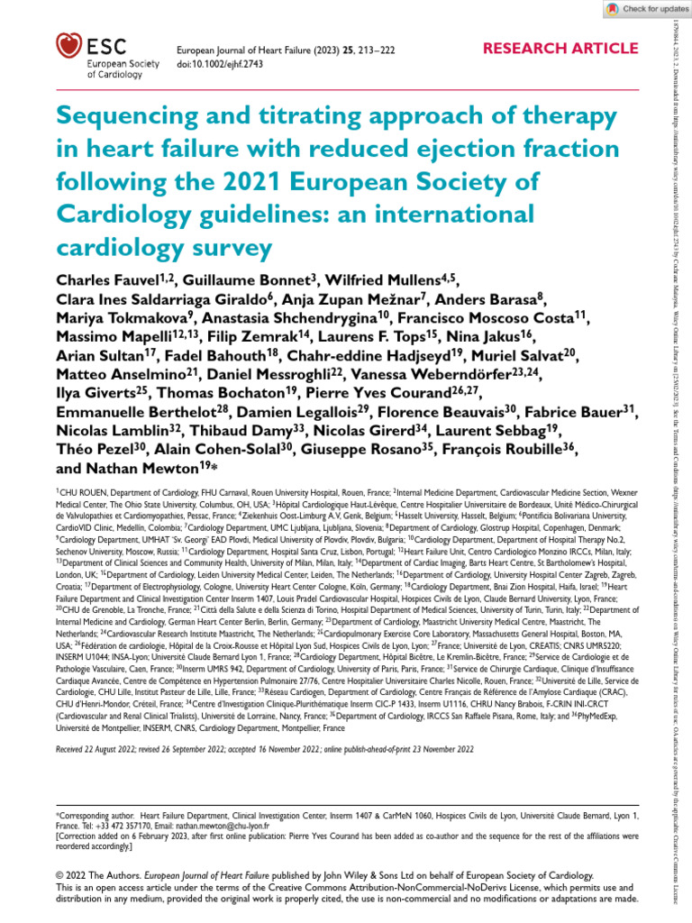Sequencing and Titrating Approach of Therapy in Heart Failure With Reduced Ejection Fraction ...