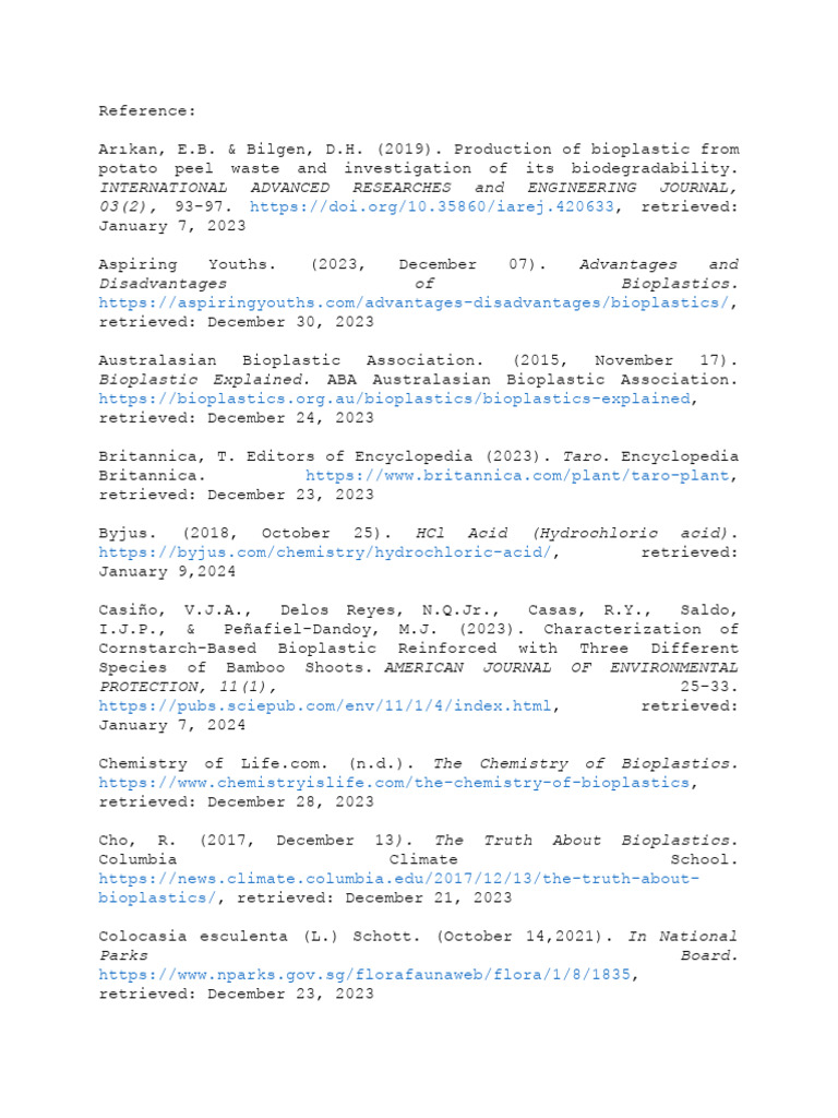 Reference-final-docx. (1) | PDF | Chemistry | Organic Polymers
