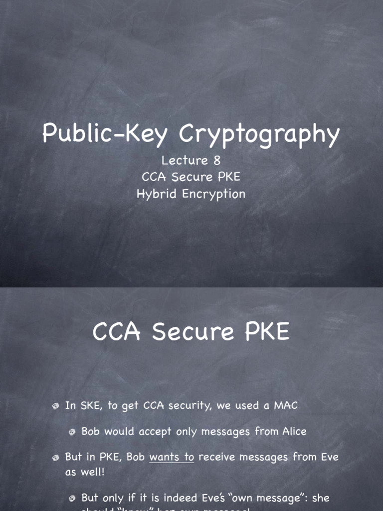 Public-Key Cryptography: CCA Secure PKE Hybrid Encryption | PDF | Cryptography | Encryption