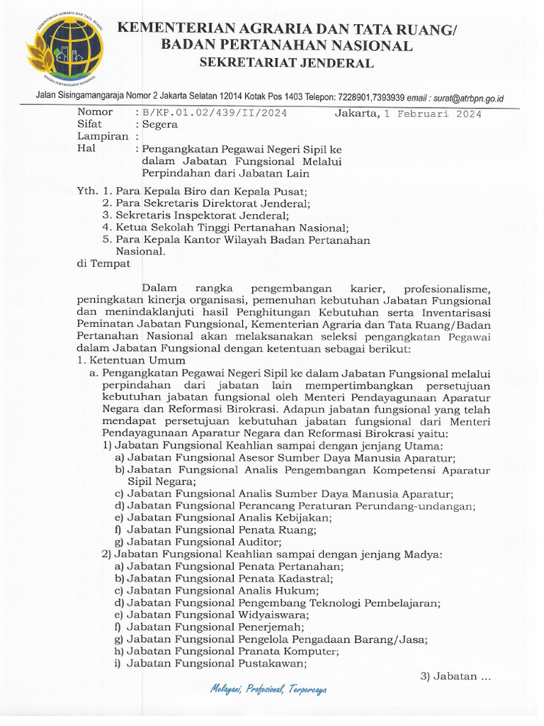 Edaran Perpindahan JF 2024 | PDF