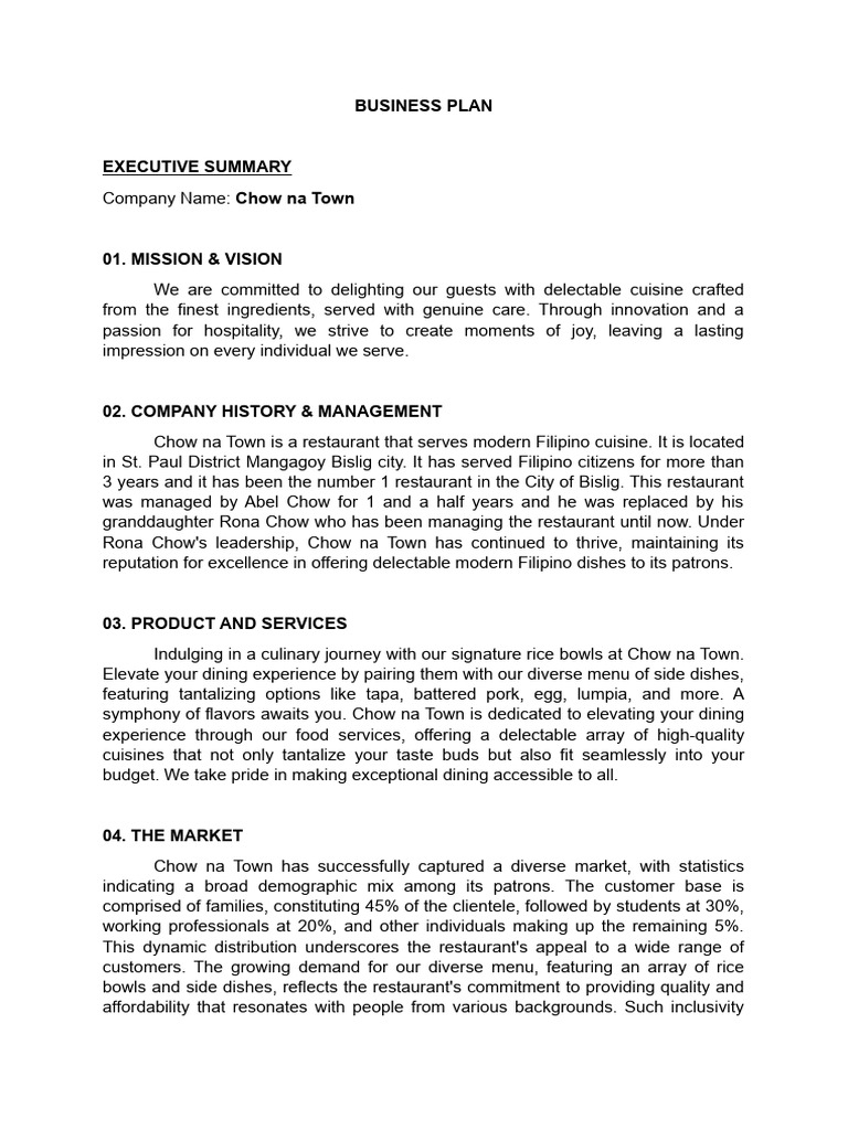 Executive Summary | PDF | Restaurants | Cuisine