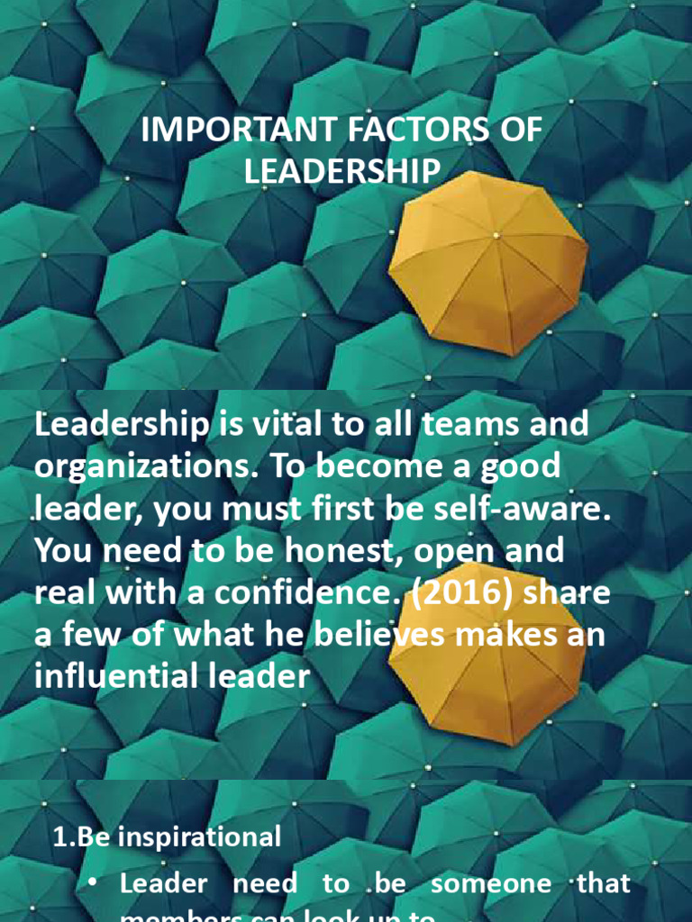 Important Factors of Leadership | PDF | Leadership | Decision Making