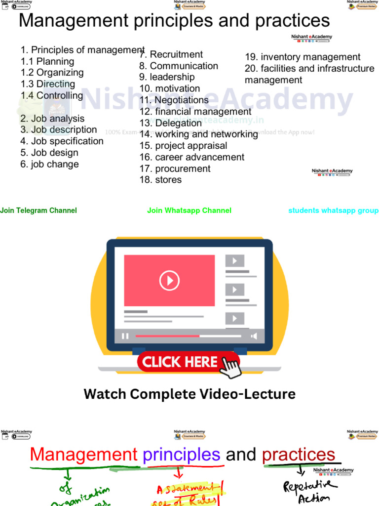 CSIR ASO SO Management Principles and Practices Class 1 | PDF ...