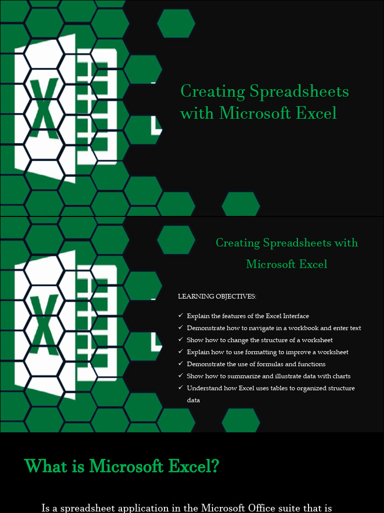 Creating Spreadsheets With Microsoft Excel | PDF | Microsoft Excel | Spreadsheet