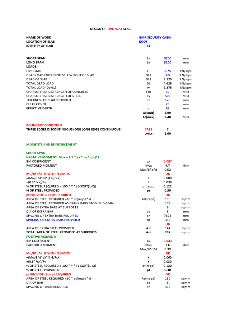 SLAB DESIGN | PDF | Applied And Interdisciplinary Physics | Mechanical Engineering