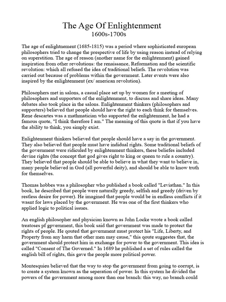 New OpenDocument Text | PDF | Age Of Enlightenment | Reason