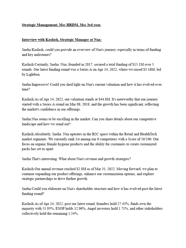 Strategic Management Assignment | PDF