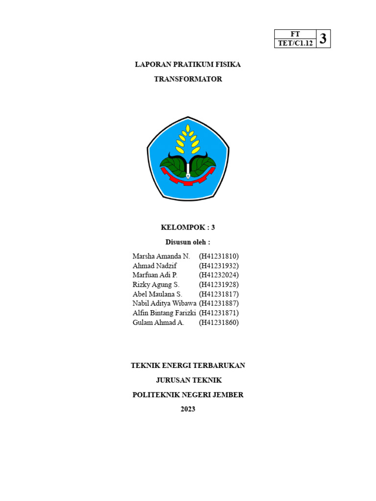 Laprak Transformator Fisika | PDF