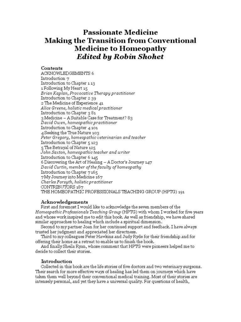 Robin Shohet - Passionate Medicine | PDF | Alternative Medicine ...