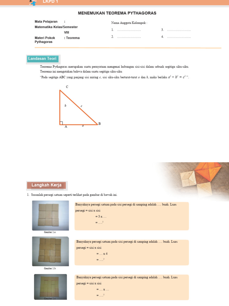 LKPD 1 Pythagoras | PDF