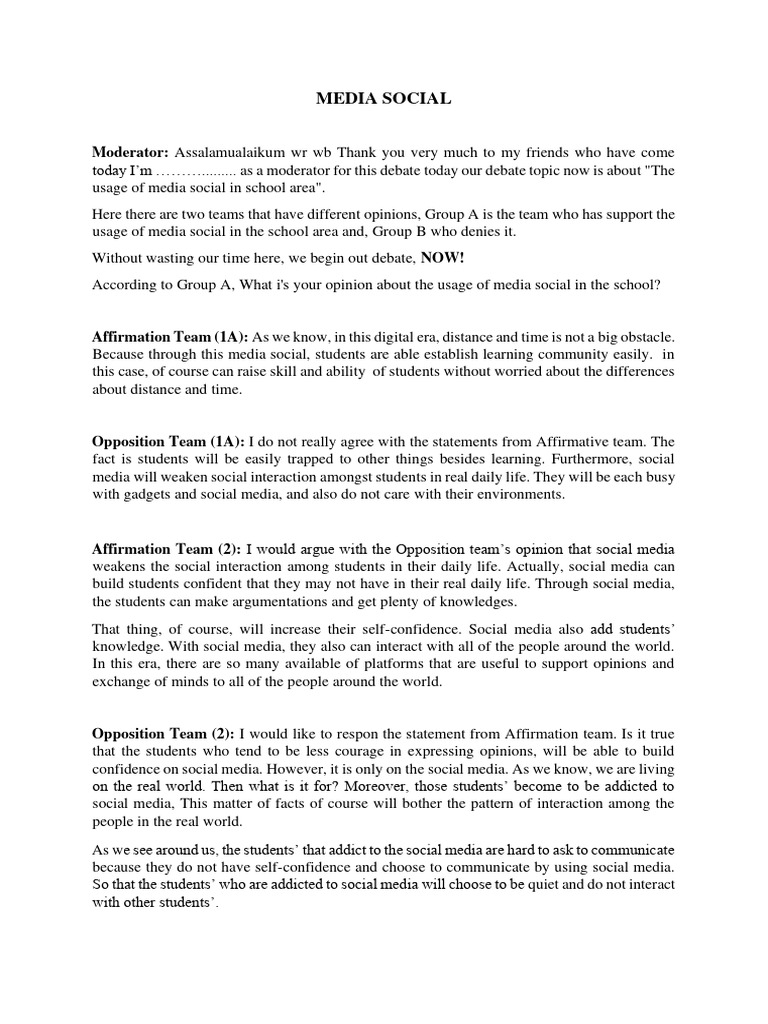 Social Media in Schools: A Debate | PDF | Social Media | Popular ...