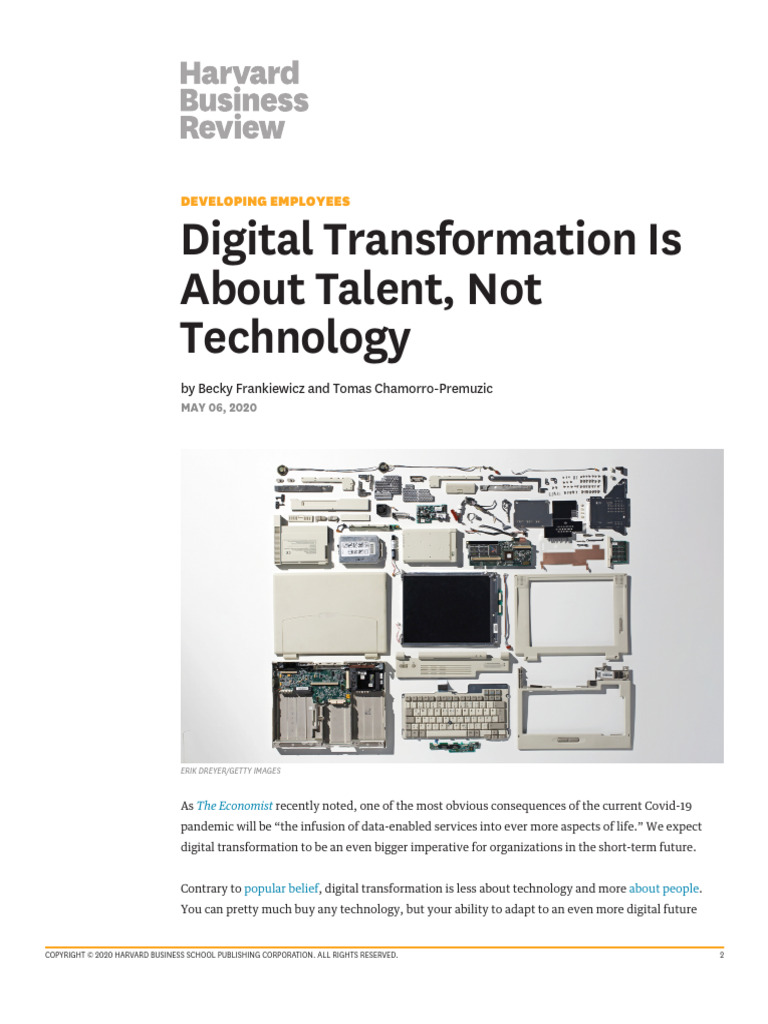 Digital Transformation Is About Talent, Not Technology | PDF | Artificial Intelligence ...