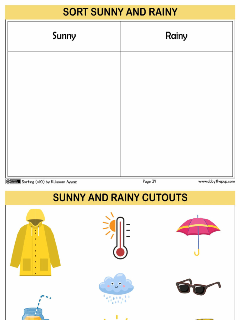 Sorting Sunny and Rainy Puzzle Games | PDF