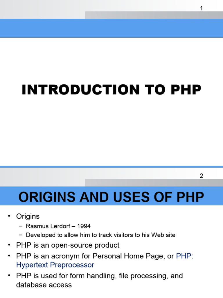 Introduction To PHP | PDF | Php | World Wide Web