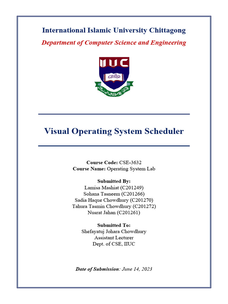 Project Report - Visual OS Scheduler | PDF | Scheduling (Computing) | Python (Programming Language)