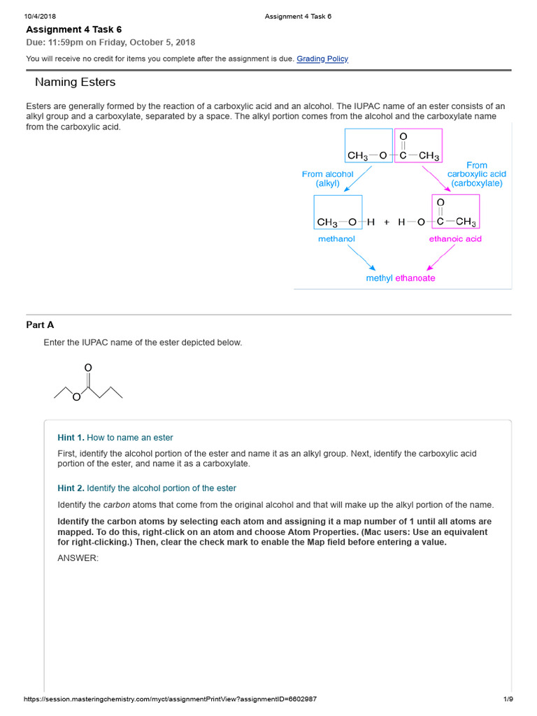Assignment 4 Task 6 | PDF | Ester | Carboxylic Acid