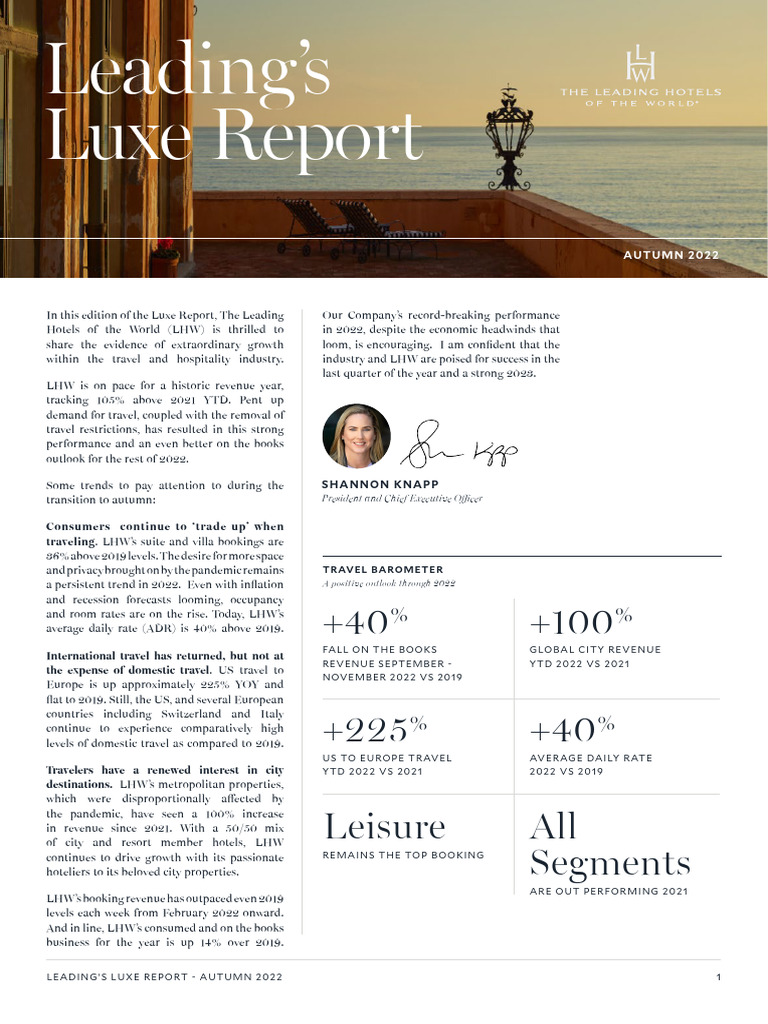 Leadings Luxe Report - Autumn 2022 | Download Free PDF | Hospitality ...