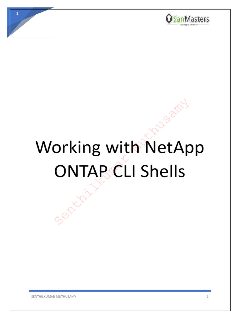 Working With Netapp Ontap Cli Shells Pdf Command Line Interface Shell Computing
