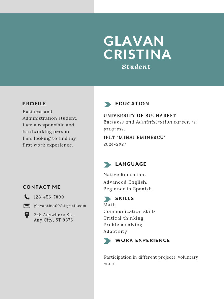 White and Green Simple Student CV Resume | PDF