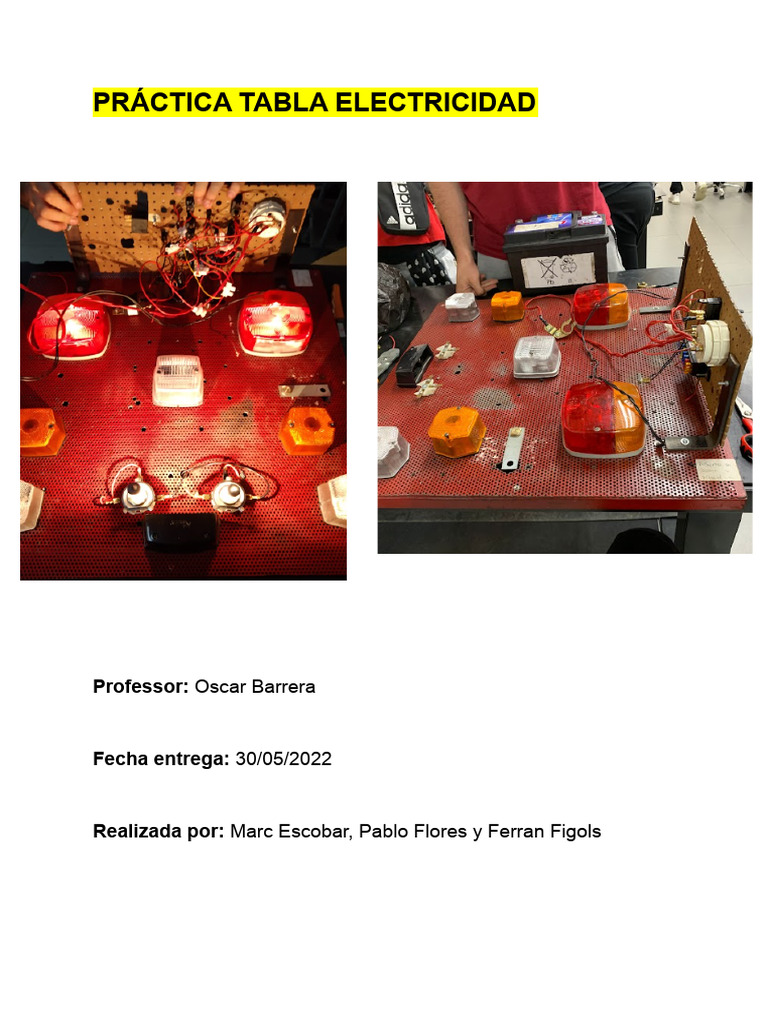 Practica Electricidad Ilumincion | PDF | Relé | Fusible (Eléctrico)