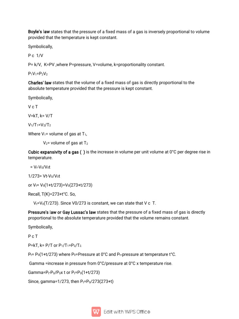 Gas Law 2 | PDF | Gases | Pressure