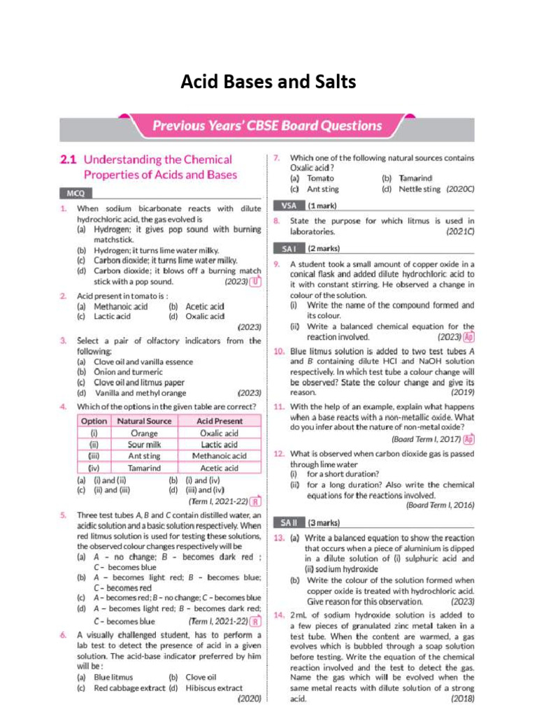 Acid Base Salts | PDF