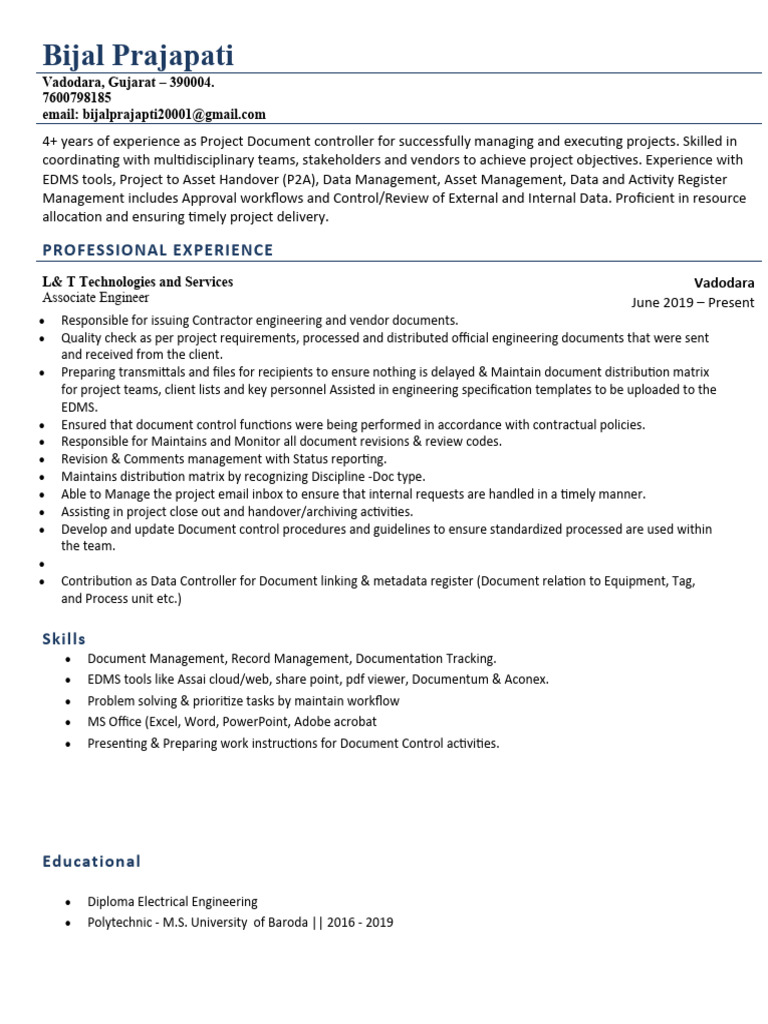 Simple Resume Template Blue | PDF | Computing | Information Technology