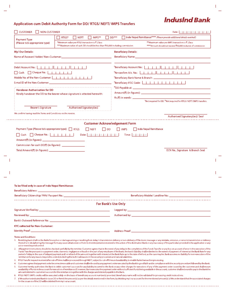 RTGS NEFT DD Form | PDF