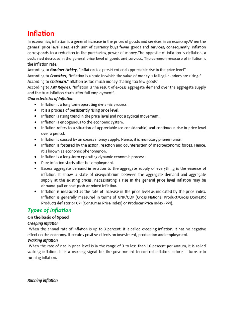 Inflation (Macroeconomics) | PDF | Cost Of Living | Inflation