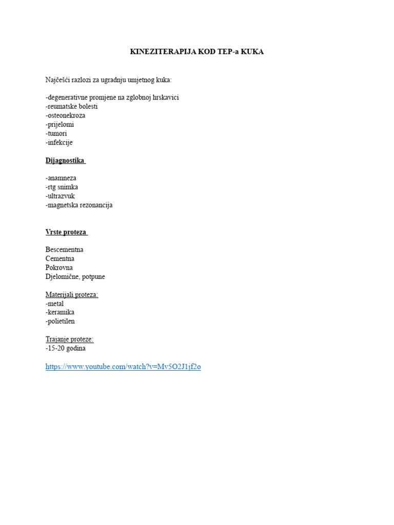 Kineziterapija Kod Tep-A Kuka | PDF