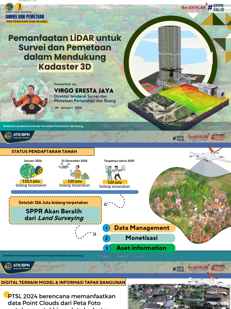LIDAR Presentasi Pak Dirjen Pemanfaatan LiDAR Untuk Survei Dan Pemetaan Dalam Mendukung Kadaster ...