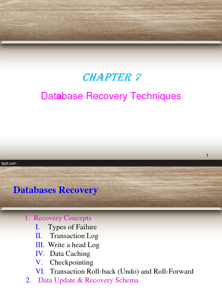 7 Chapter Seven Database Recovery Techniques Pdf Database