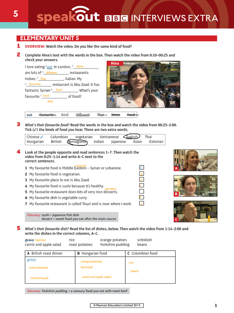 SO E U5 Interviews Worksheet | PDF | Curry | Japanese Cuisine