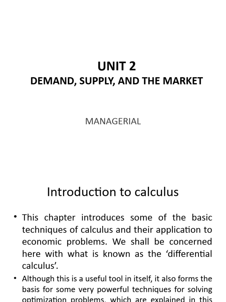 Unit 2 - Demand, Supply and The Market 1 | PDF | Supply (Economics) | Demand