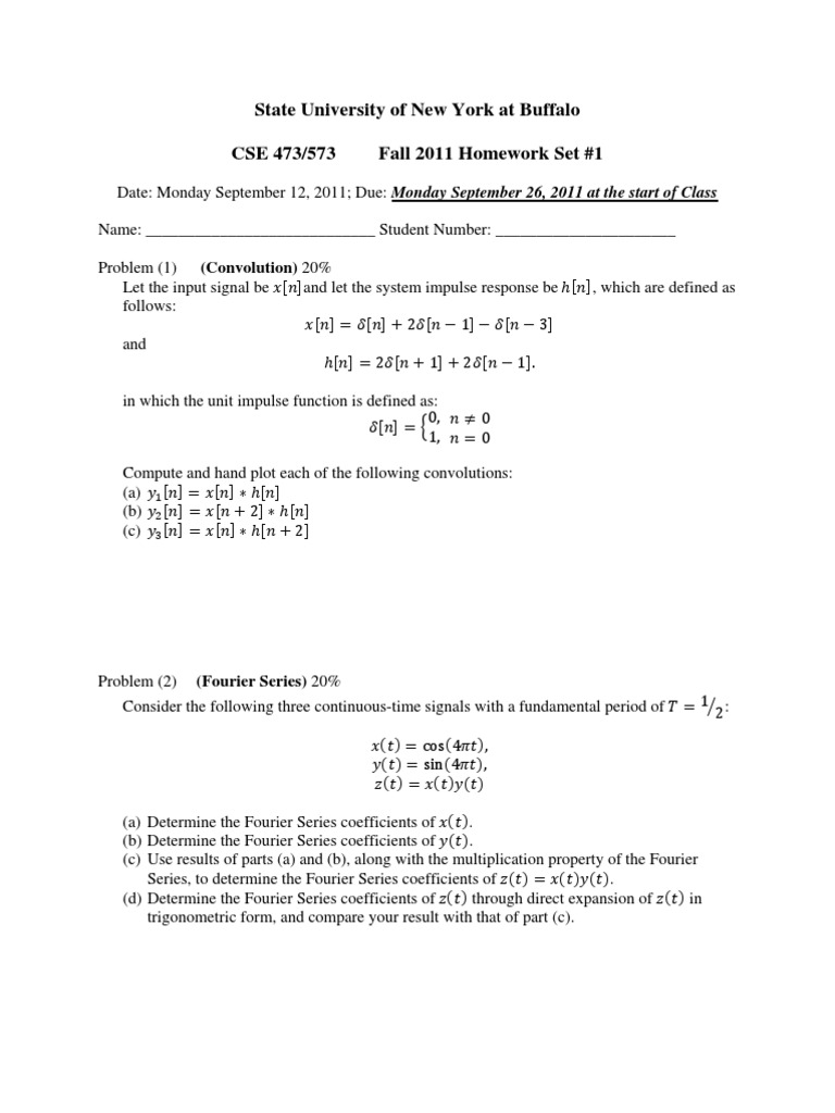 CSE473 573 Homework Set 1 | PDF | Convolution | Mathematical Concepts