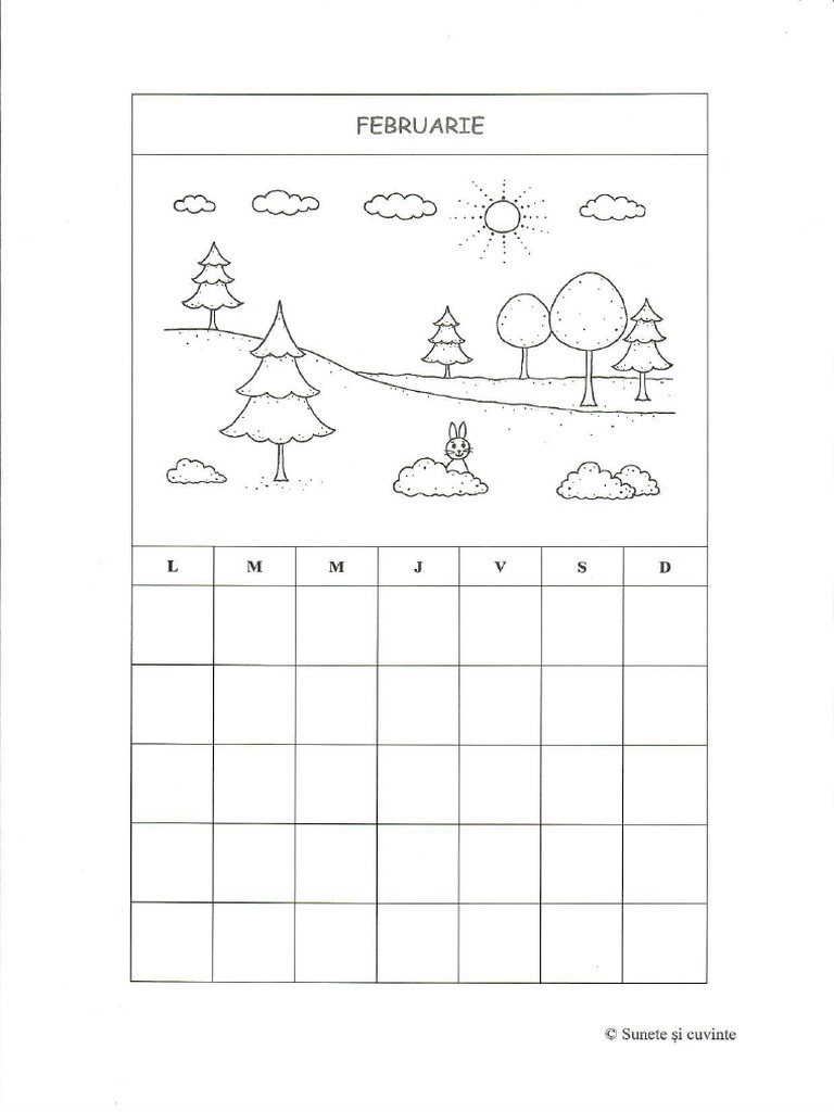 Calendar Ilustrat Februarie | PDF