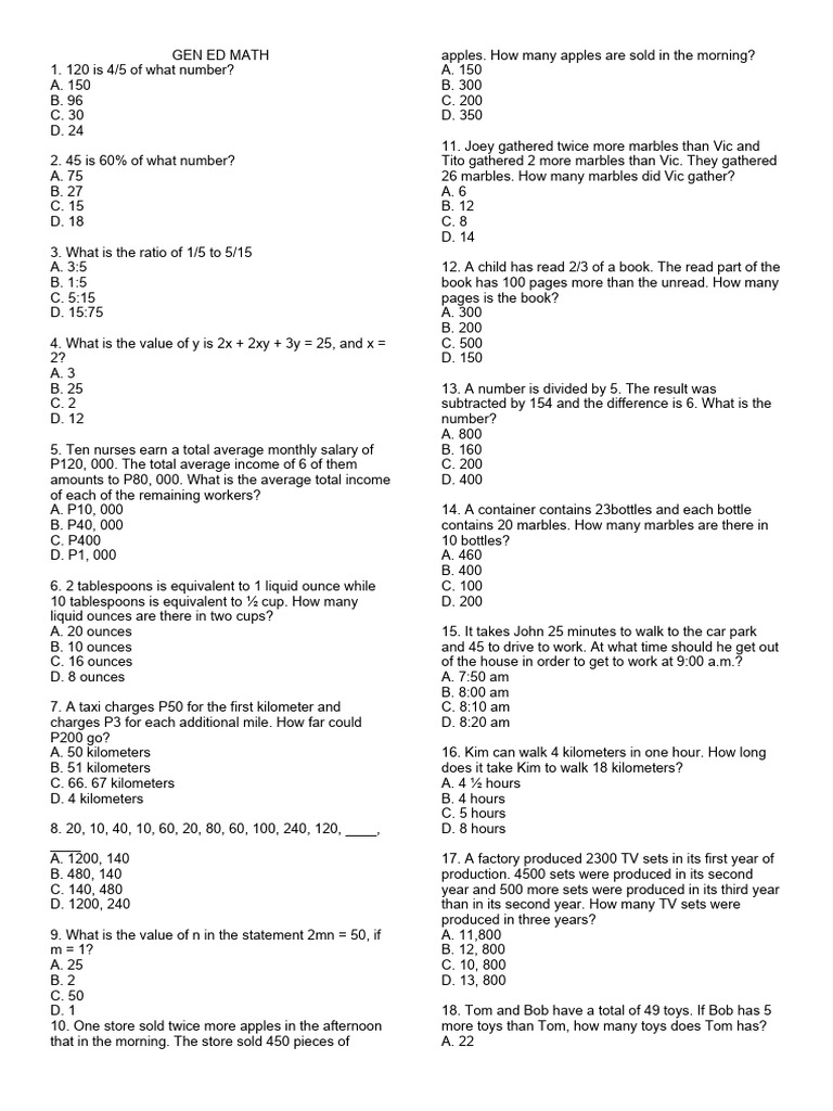Gen Ed Math | PDF