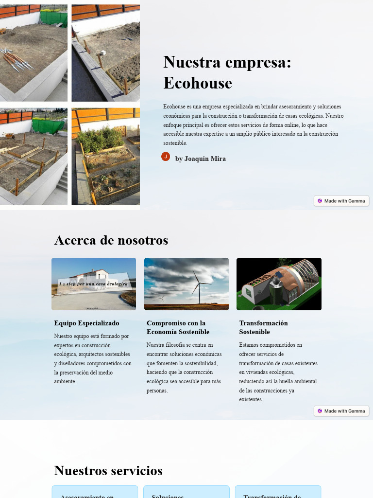 Nuestra Empresa Ecohouse | PDF | Sustentabilidad | Arquitecto