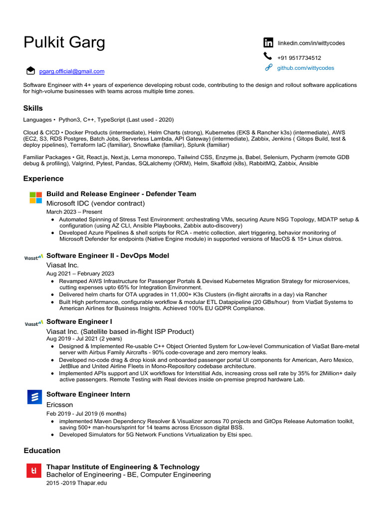 Resume New Pulkit Garg | PDF | Microsoft Azure | Computing