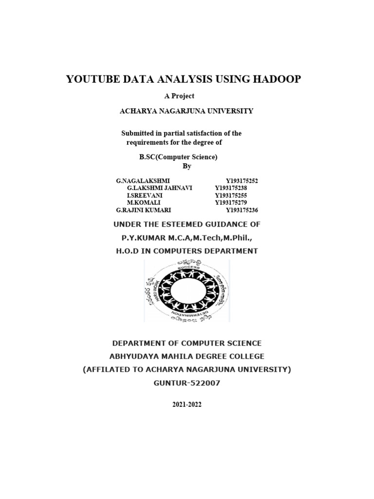 Youtube Data Analysis Using Hadoop1 Pdf Apache Hadoop Map Reduce