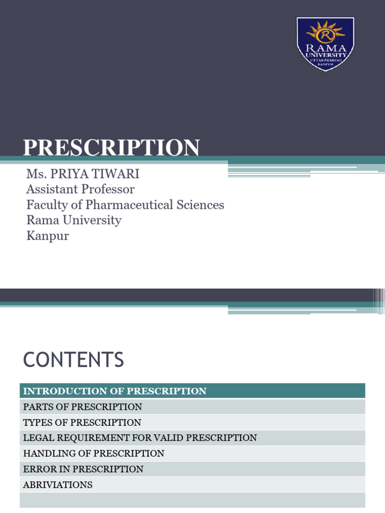Lecture 2 | PDF | Medical Prescription | Pharmacology