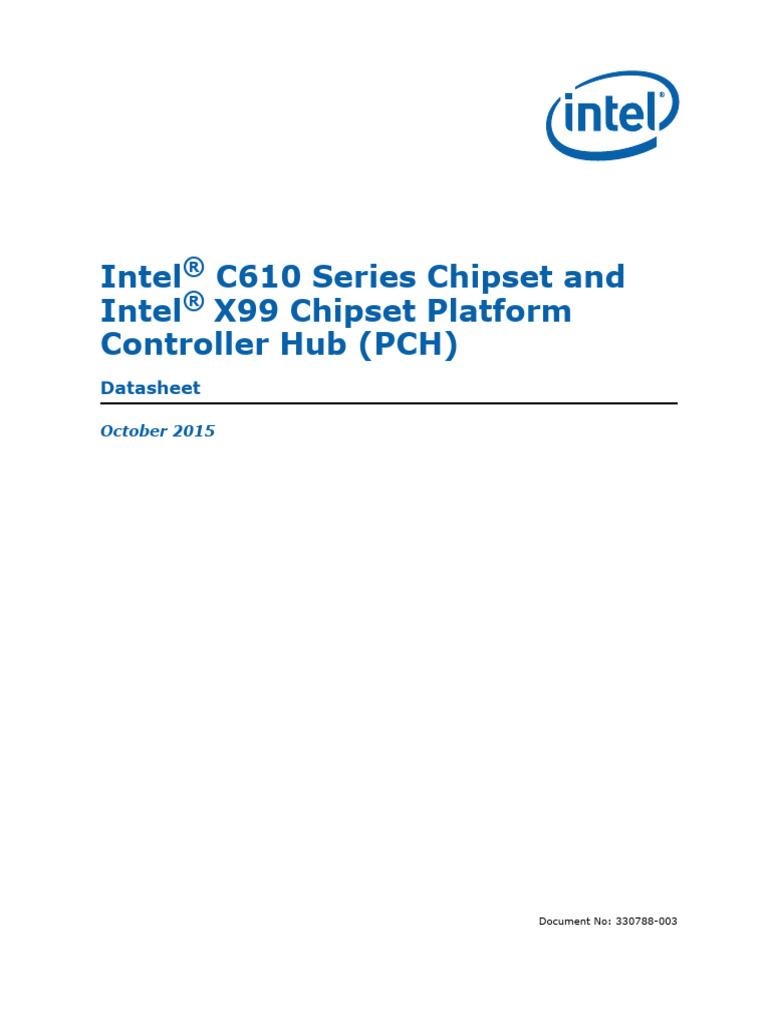 x99 Chipset PCH Datasheet | PDF | Usb | Intel