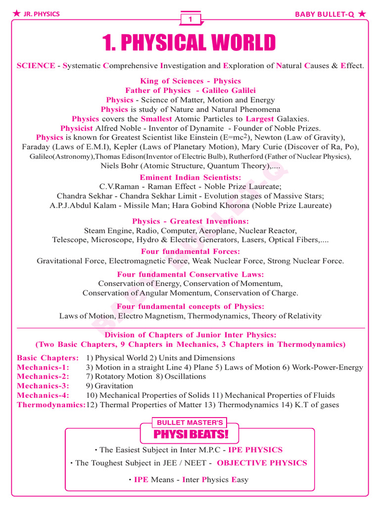 1 Physical World | PDF | Physics | Mechanics