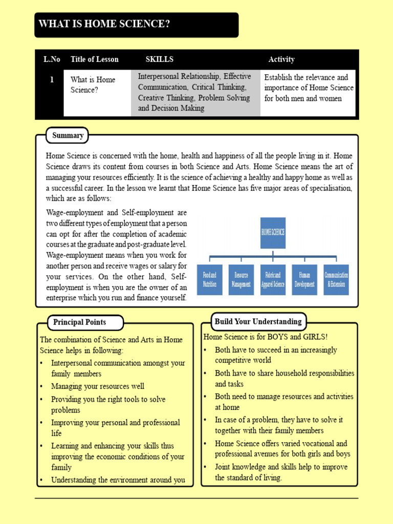 Importance and Scope of Home Science | PDF | Home Economics | Science