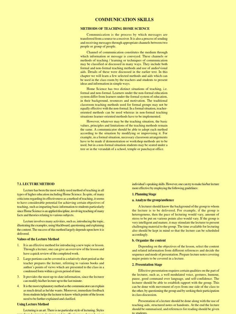 Ch.6 Communication Skills | PDF | Lecture | Learning