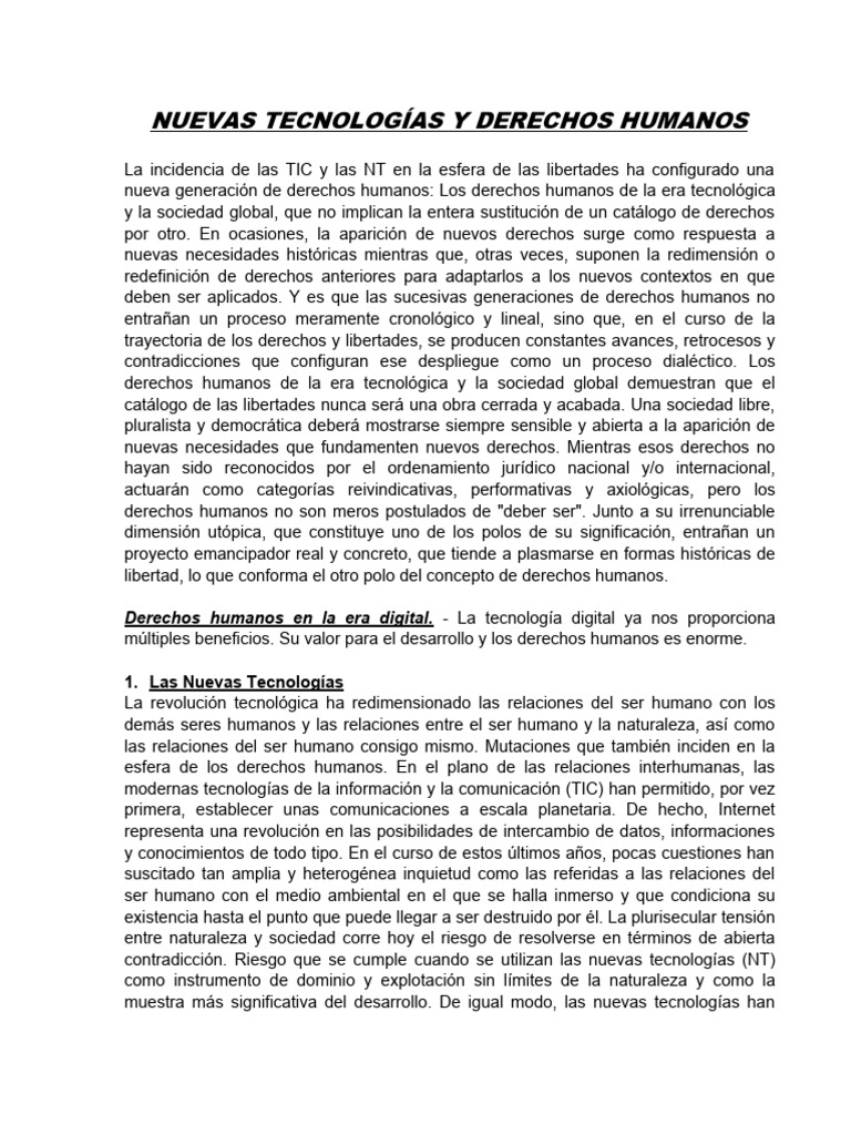 Derechos Humanos en la Era Digital | PDF | Derechos humanos ...