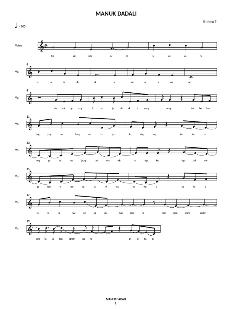 Lagu Manuk Dadali: Lirik dan Makna | PDF